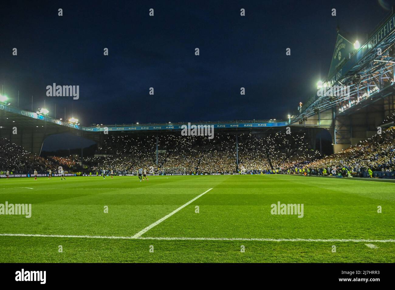 Sheffield Wednesday celebrate there sides goal with lights in the ...