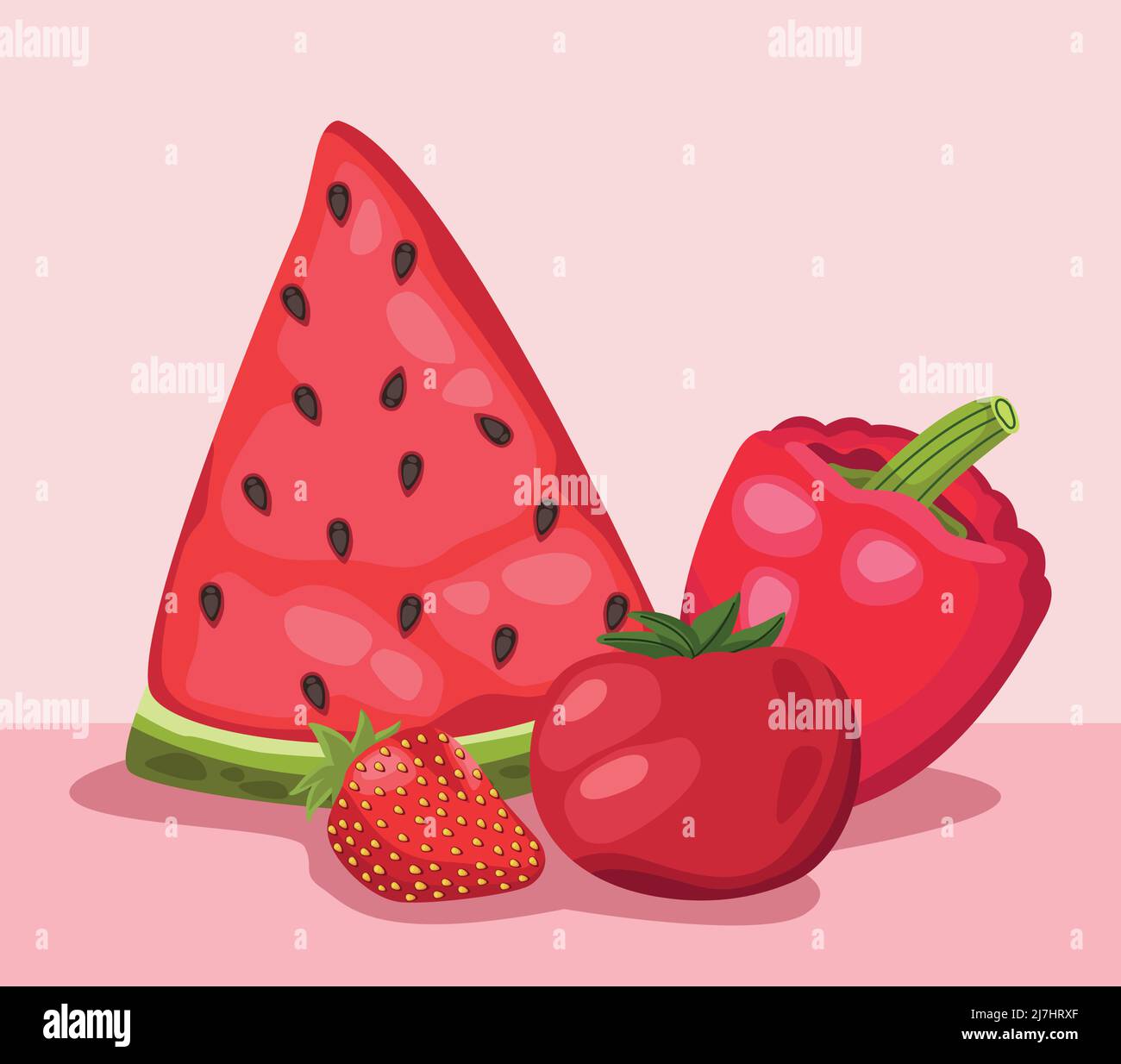 red fruits and vegetables Stock Vector Image & Art - Alamy