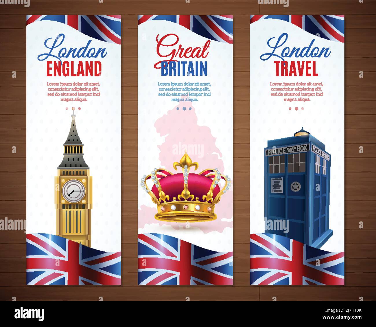 Set of england london travel vertical banners with big ben image vector ...