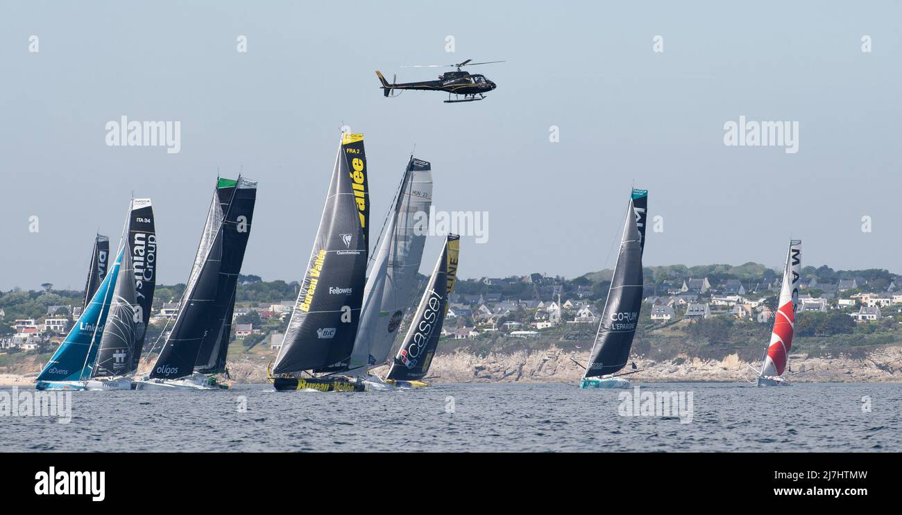 Start fleet illustration during the Guyader Bermudes 1000 Race, IMOCA ...