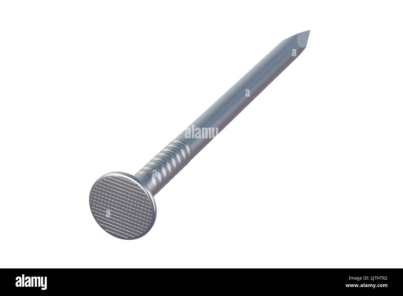 Metal nail isolated on white background. 3d render Stock Photo - Alamy