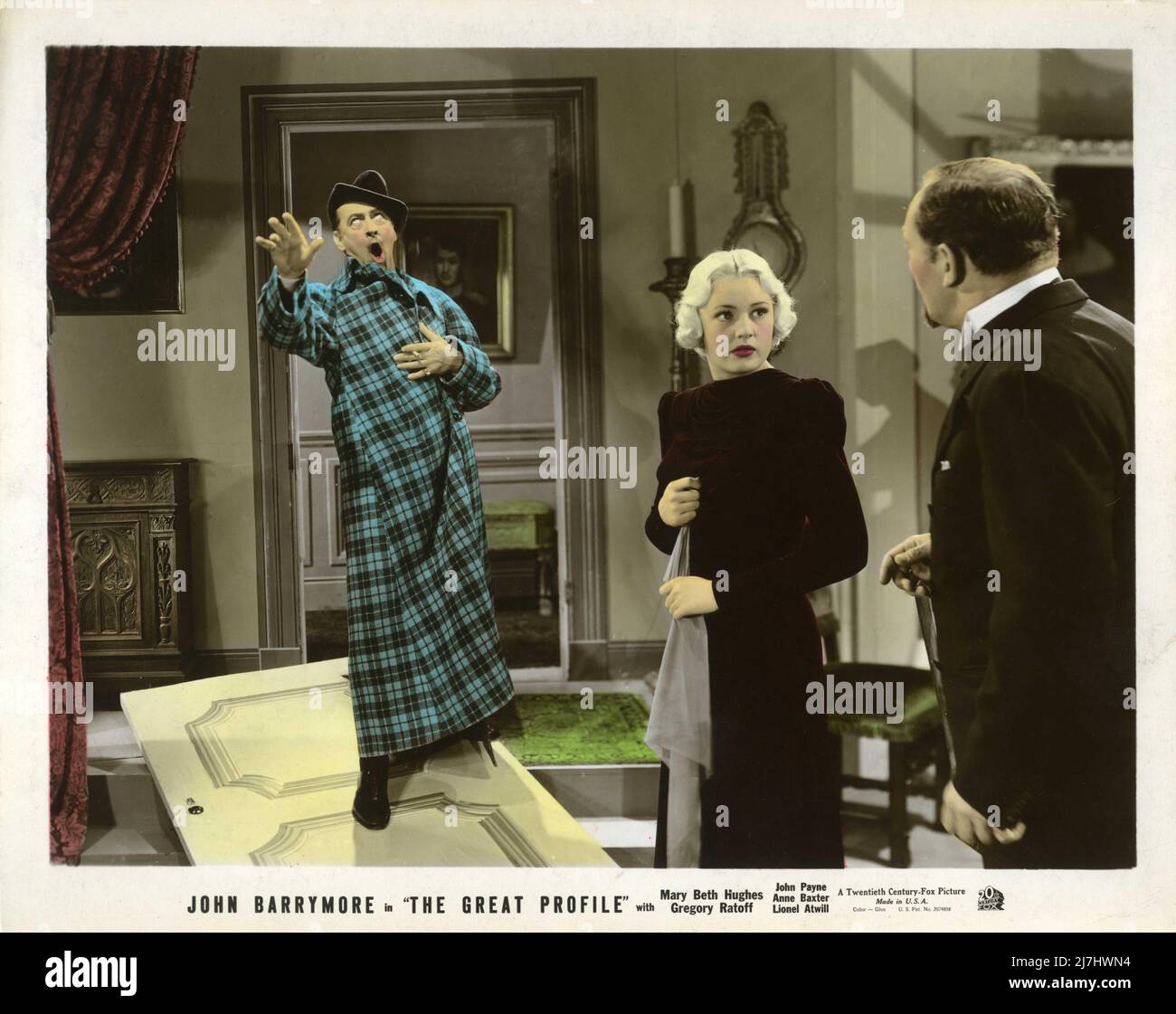 JOHN BARRYMORE MARY BETH HUGHES and LIONEL ATWILL in THE GREAT PROFILE ...