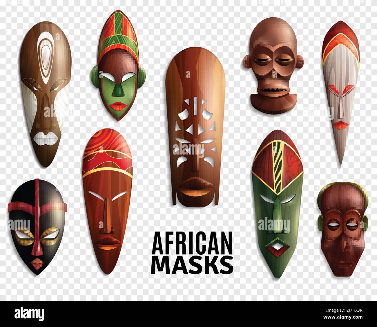 African ritual masks Stock Vector Images - Alamy