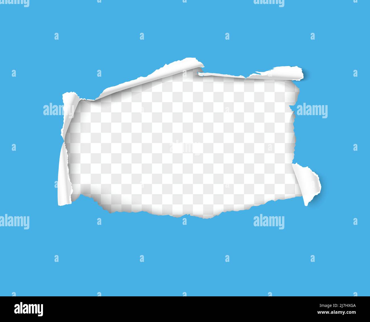 Breakthrough paper hole realistic vector illustration isolated on ...