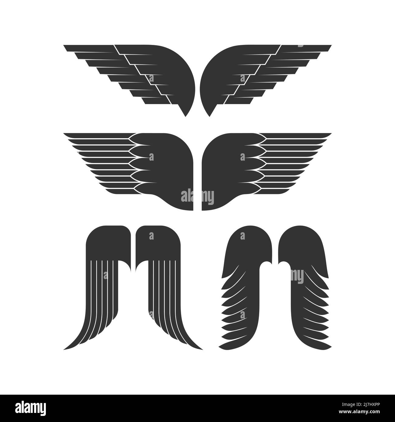 Vector set of logos of wings Stock Vector Image & Art - Alamy