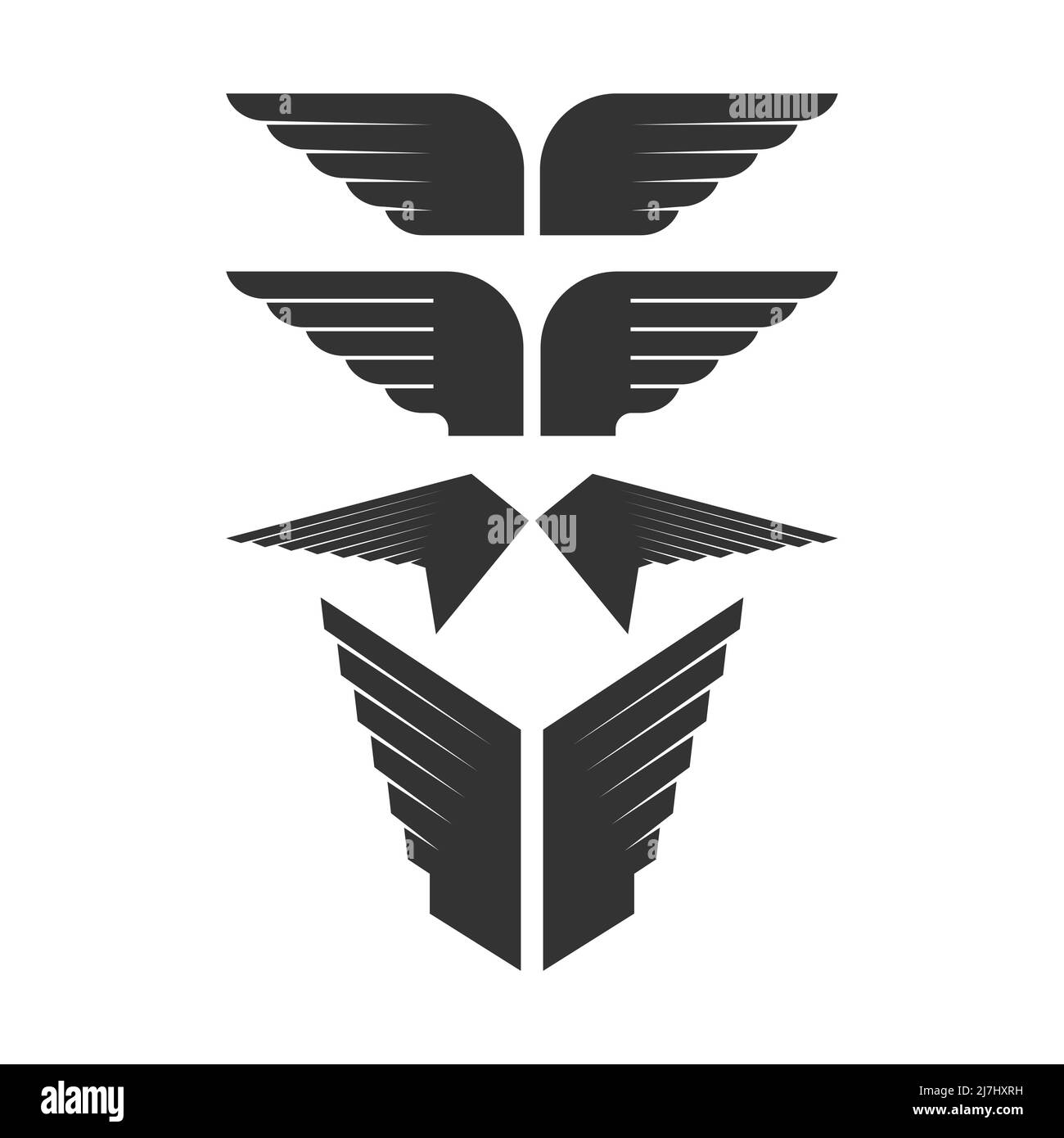 Vector set of logos of wings Stock Vector Image & Art - Alamy