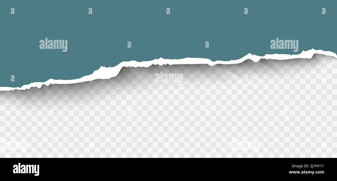 Torn ripped edges piece of paper with soft shadow realistic vector ...