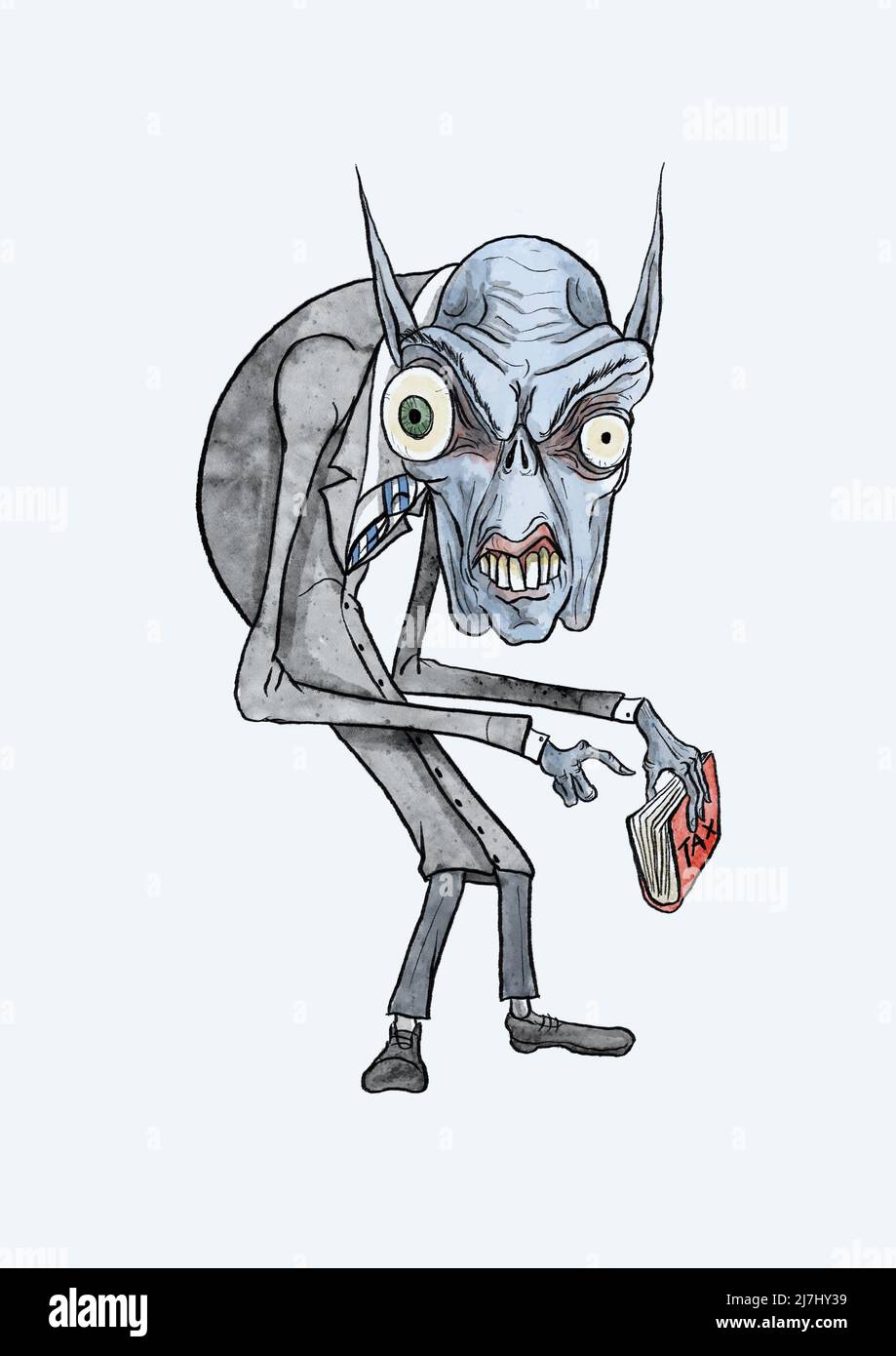 evil tax man cartoon Stock Photo - Alamy