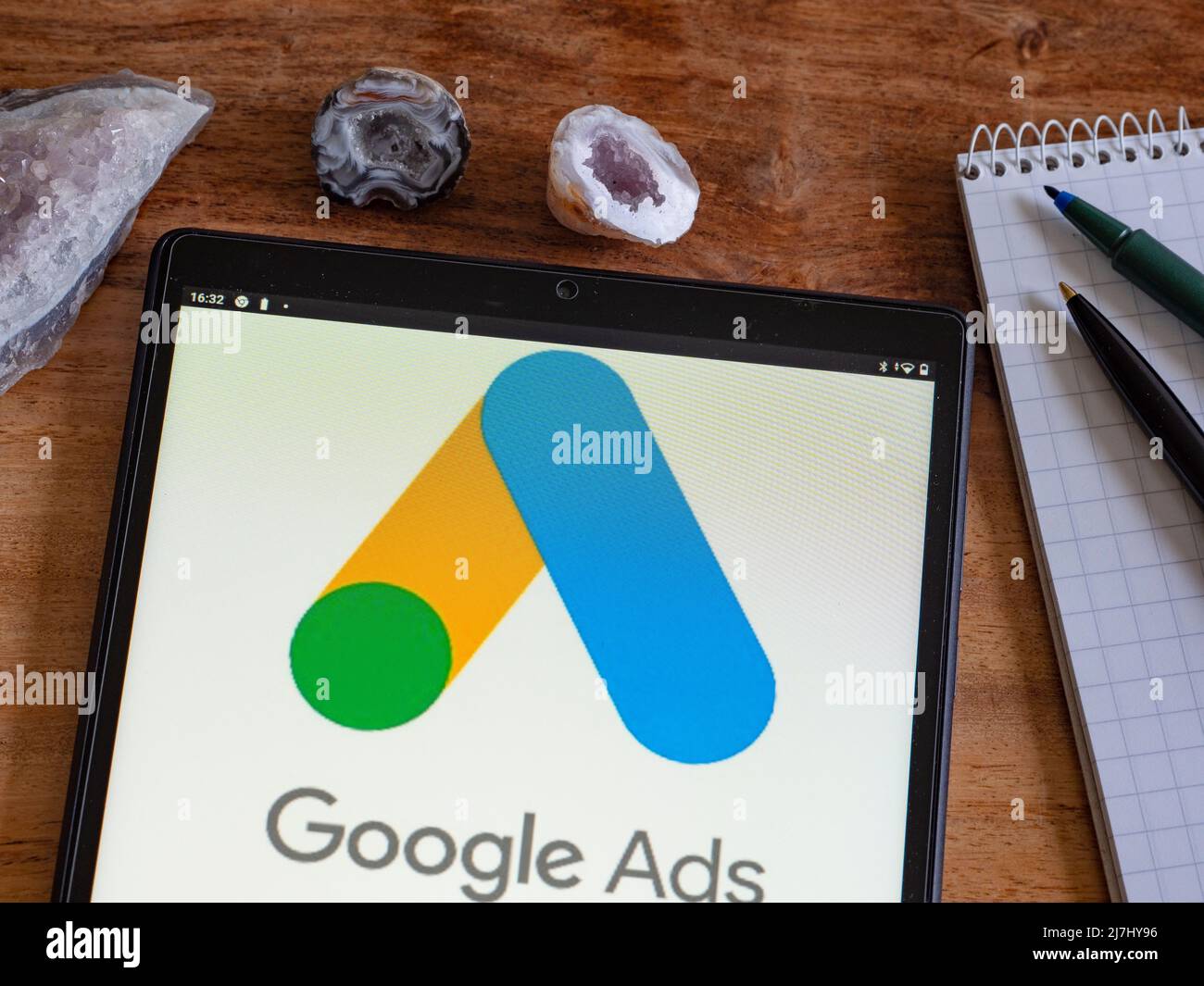 In this photo illustration Google Ads logo seen displayed on a tablet ...