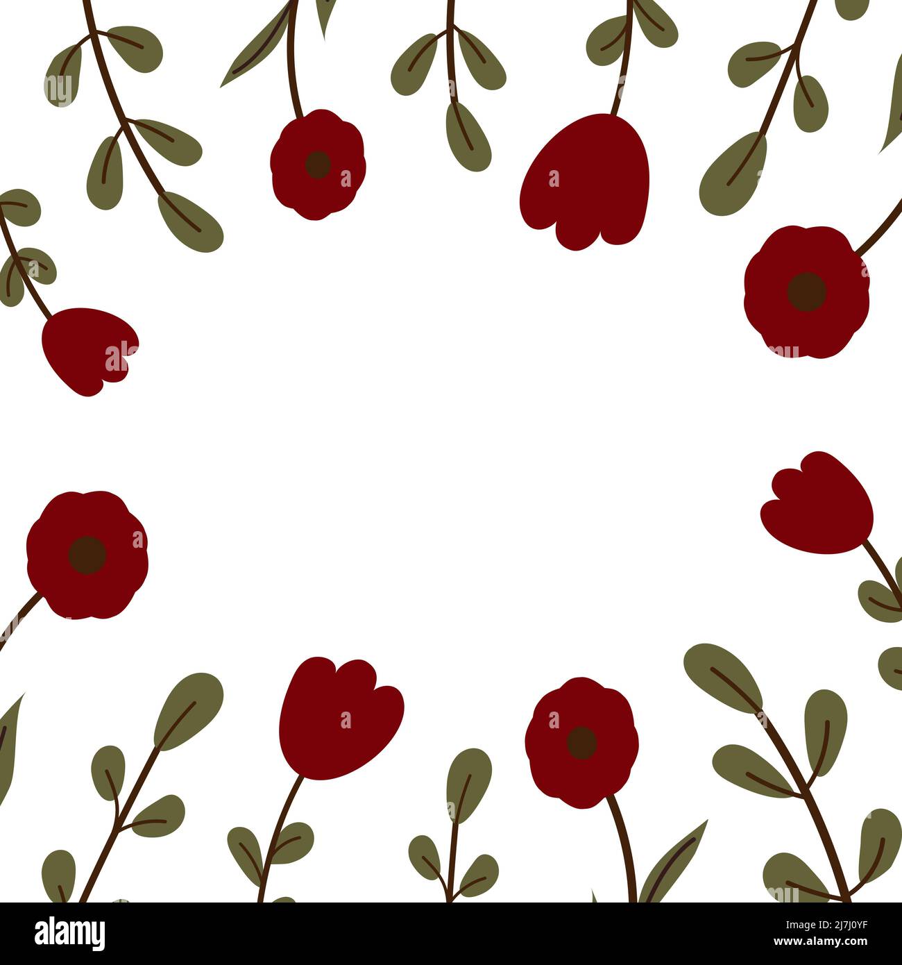 Abstract art nature background vector. Trendy plants frame. design ...