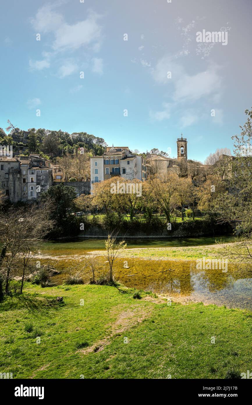 SAUVE, FRANCE - APRIL 5th, 2022: View of the river Virdoule in Sauve on ...