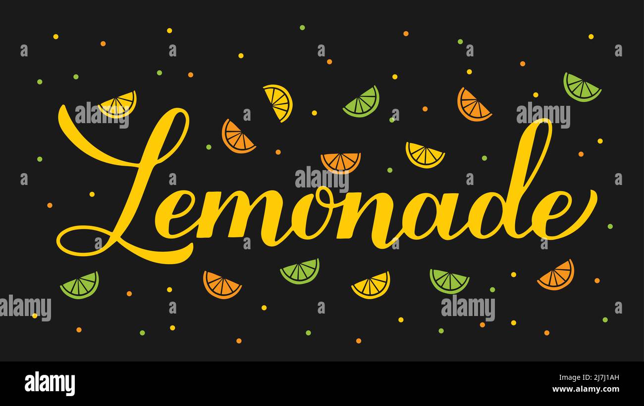 Lemonade calligraphy hand lettering. Vector template for typography ...