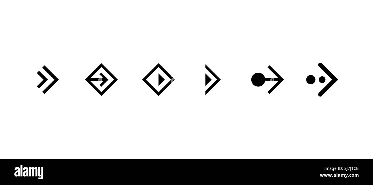 Swipe right button icon set. Application and social network scroll arrow pictogram for web ...