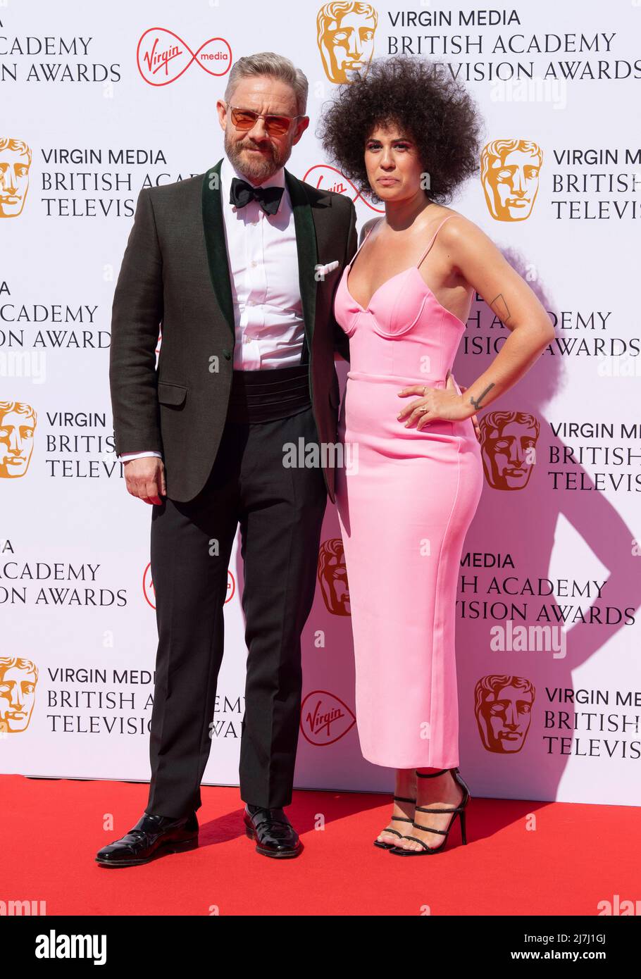 London, UK. Martin Freeman and Rachel Mariam at the Virgin Media ...