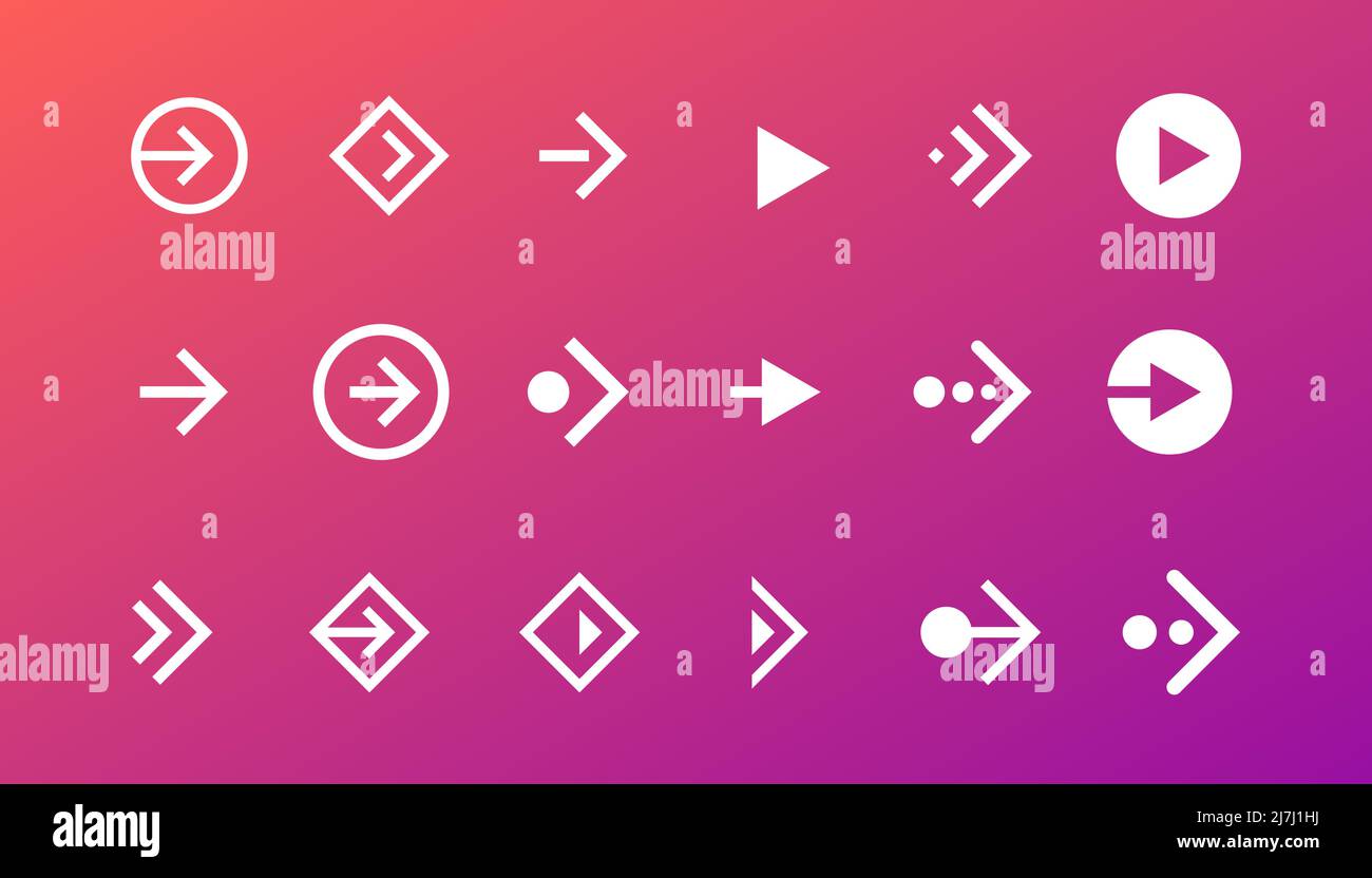 Swipe Right Button Icon Set Application And Social Network Scroll