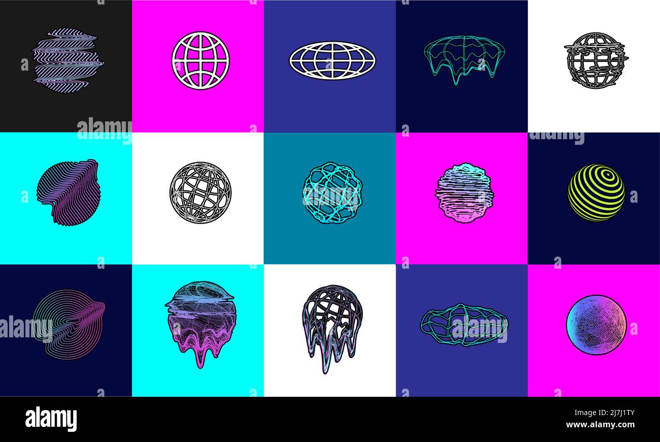 Geometric shapes in retro Stock Vector Images - Alamy