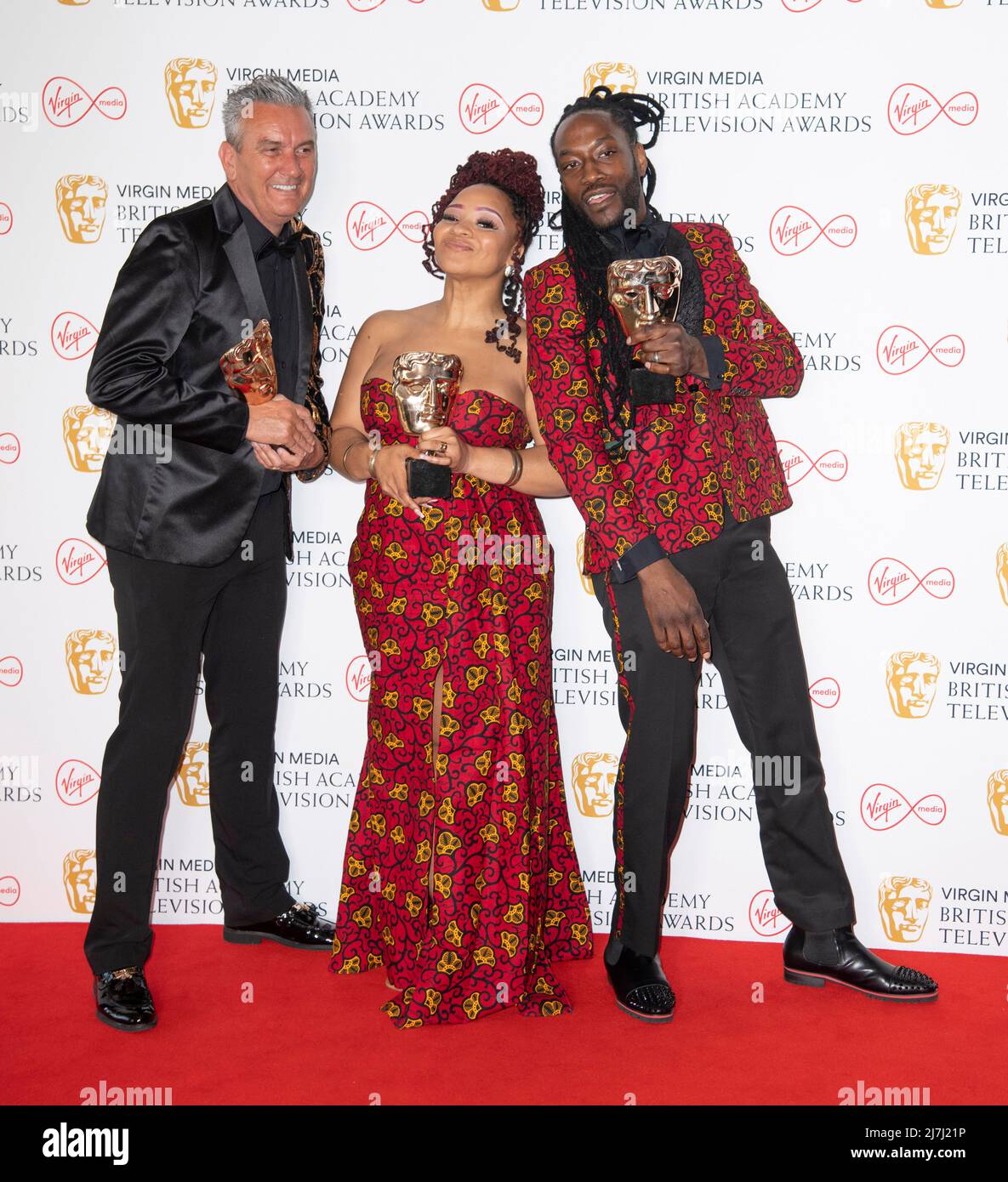 London, UK.(L-R) Lee Riley, Mica Ven and Marcus Luther, accepting the ...