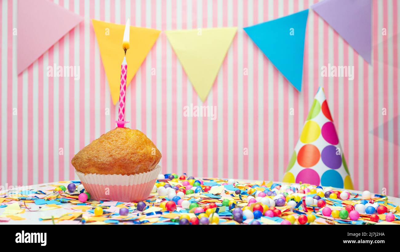 Happy birthday. On a pink background, a happy birthday greeting for a ...