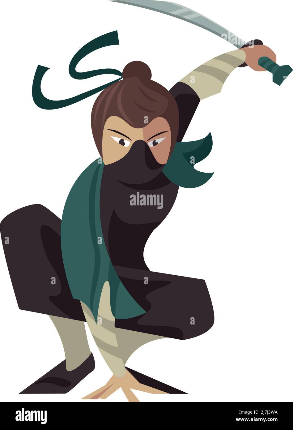 ninja warrior with sword weapon Stock Vector Image & Art - Alamy