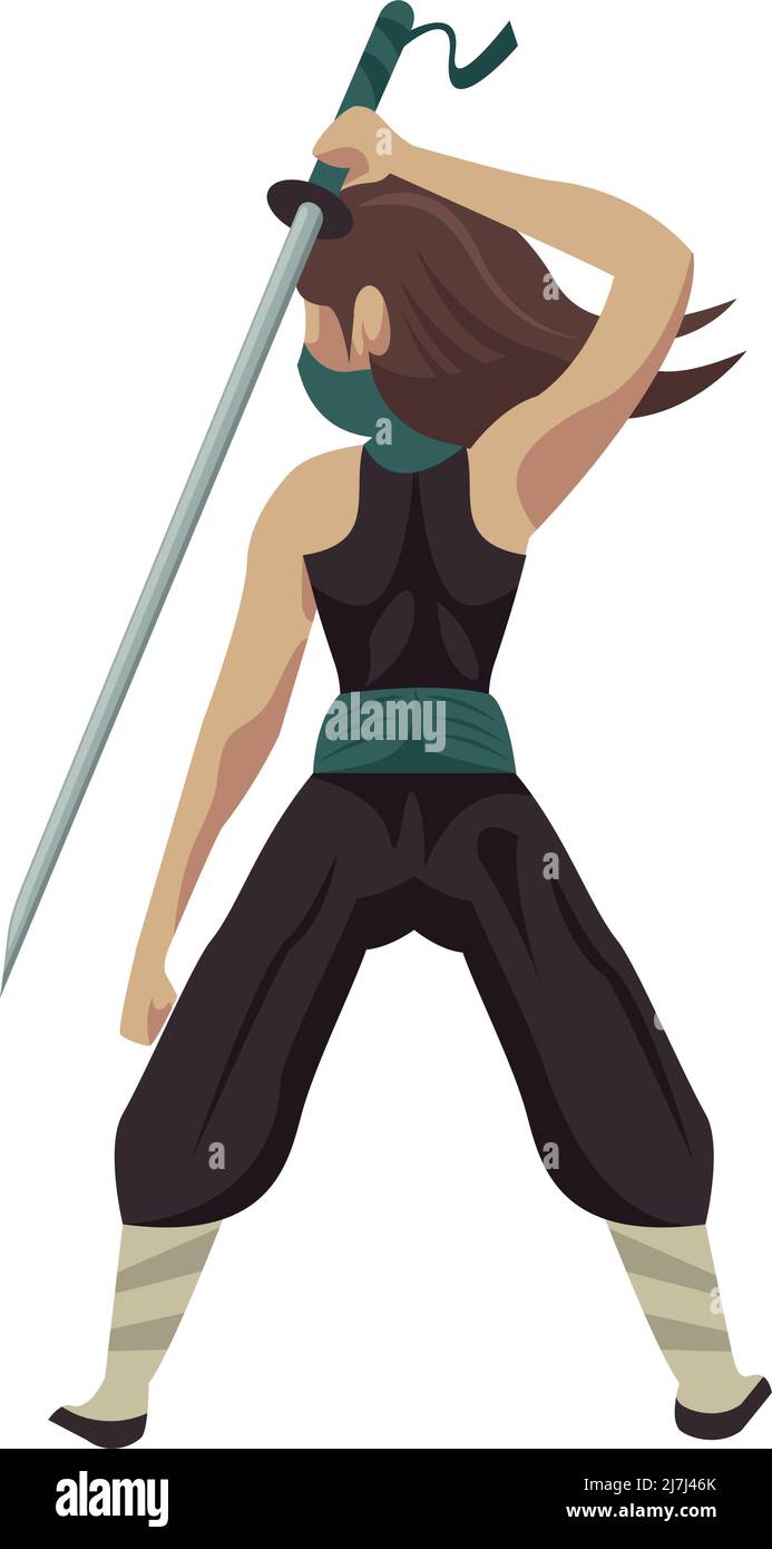 female ninja warrior with sword Stock Vector Image & Art - Alamy