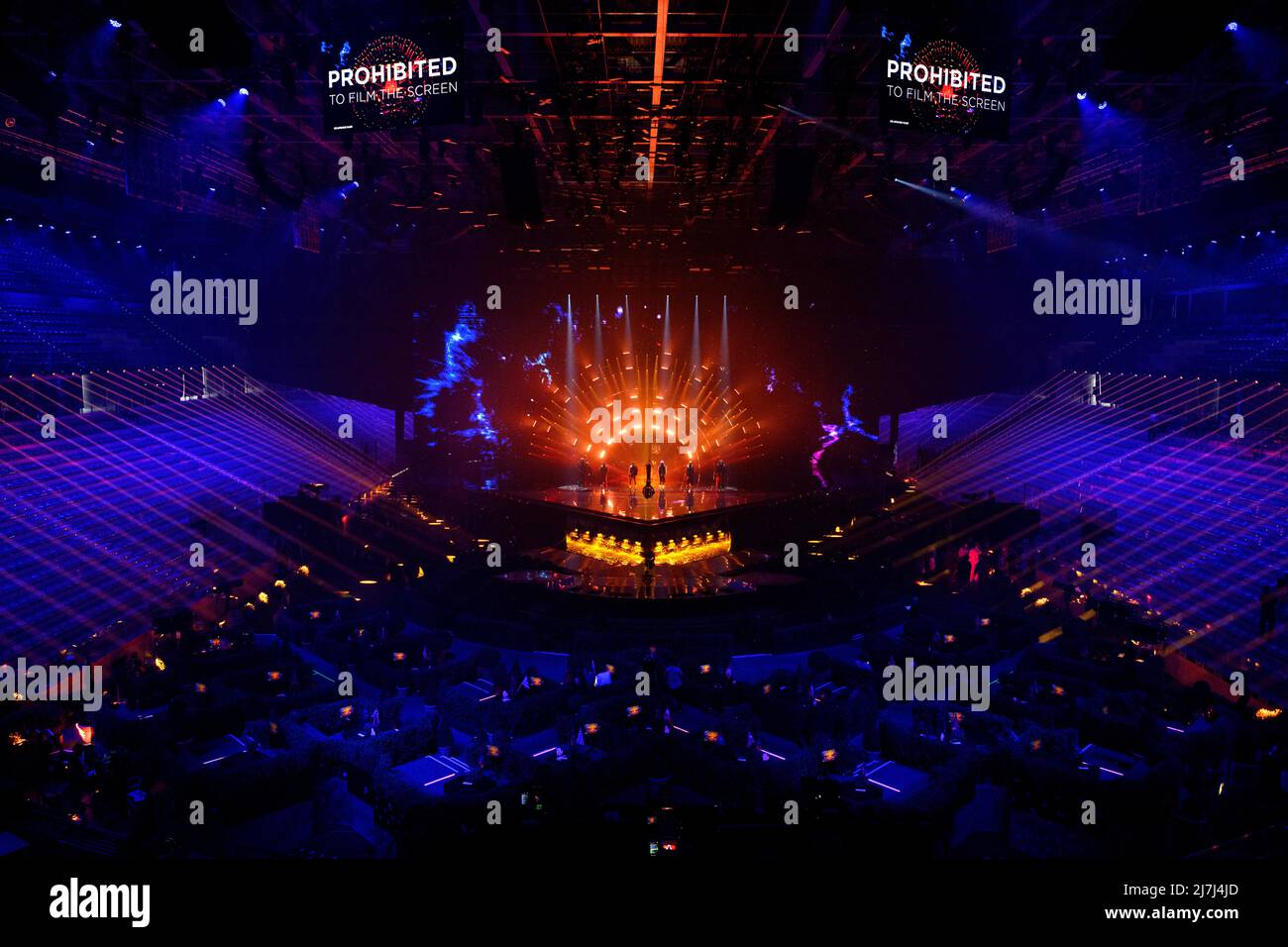 STOCKHOLM 20220505 Kalush Orchestra from Ukraine on stage during ...