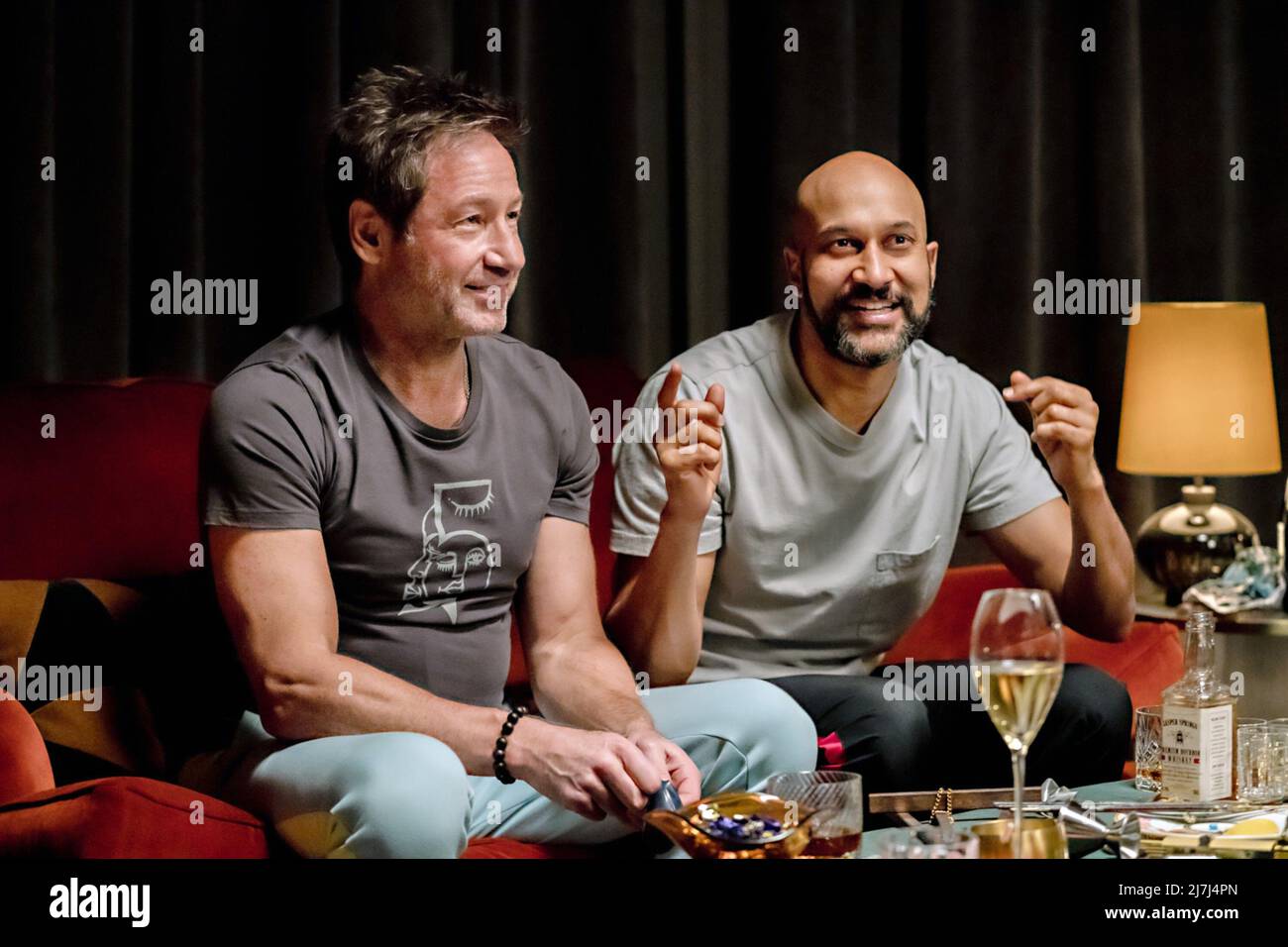 THE BUBBLE, from left: David Duchovny, Keegan-Michael Key, 2022. ph ...