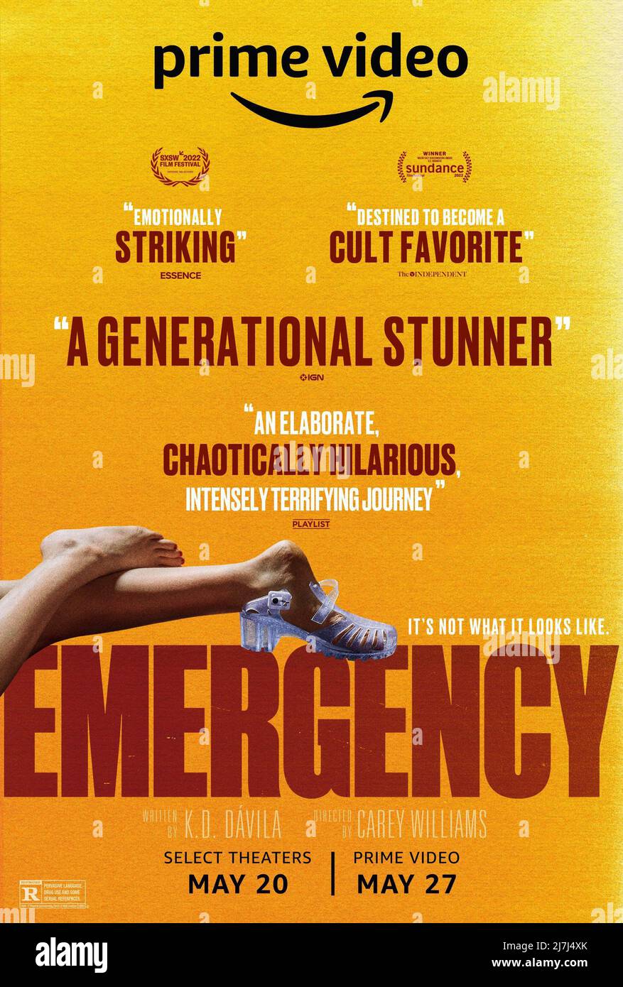 EMERGENCY, US poster, 2022. © Amazon Studios / Courtesy Everett ...