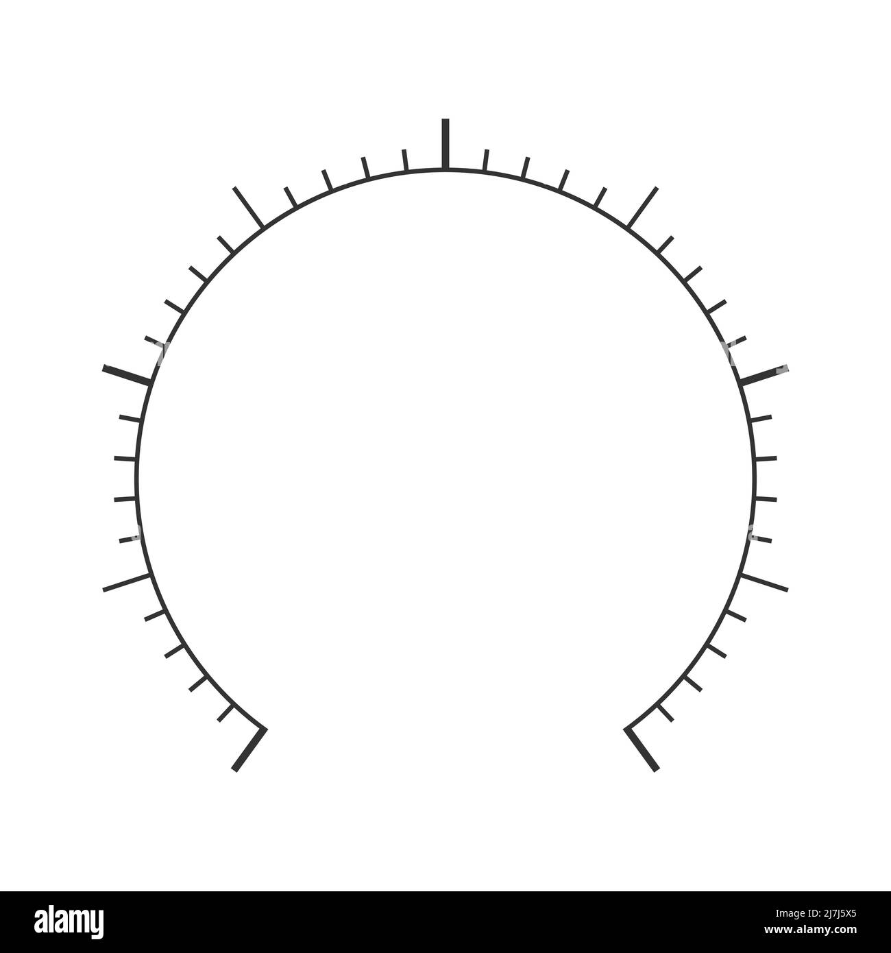 Round measuring scale of pressure meter, manometer, barometer ...