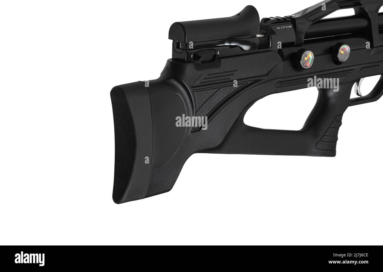 A modern air rifle with a futuristic design. Pneumatic weapons for ...