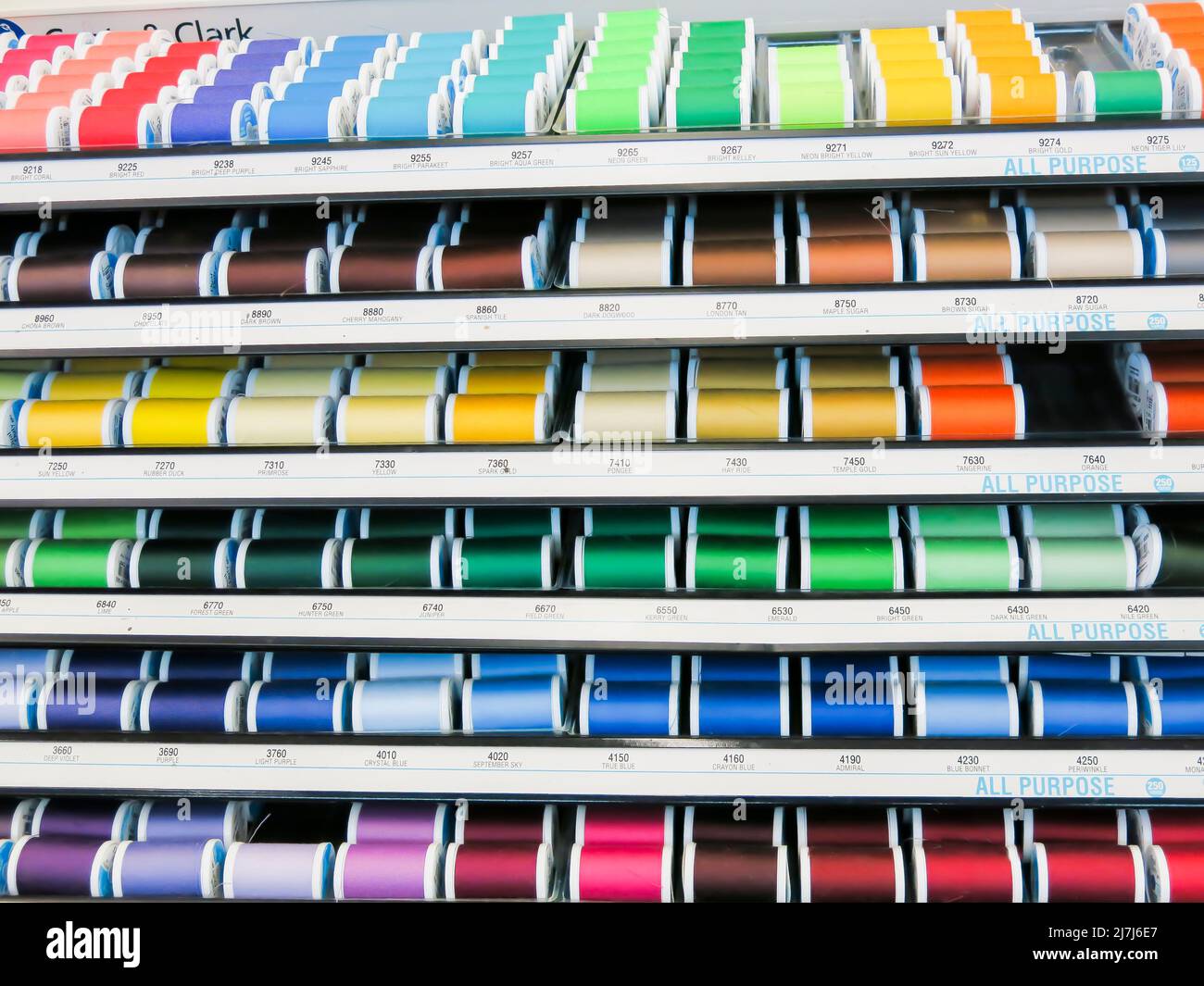 Spools of Thread on Display in Retail Store Stock Photo - Alamy