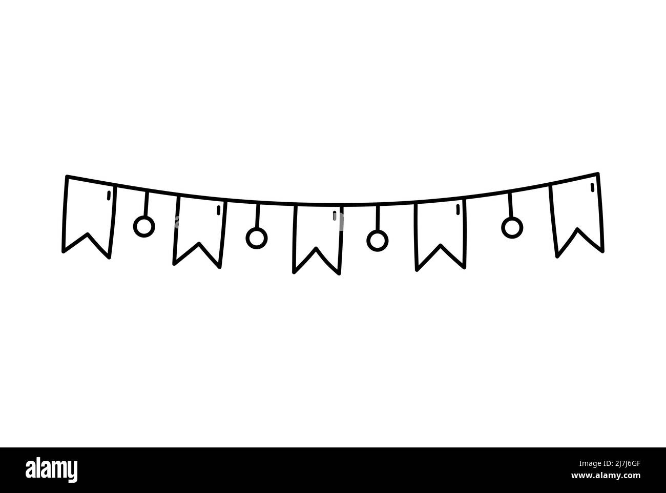 Cute festive bunting for a party isolated on white background. Vector ...
