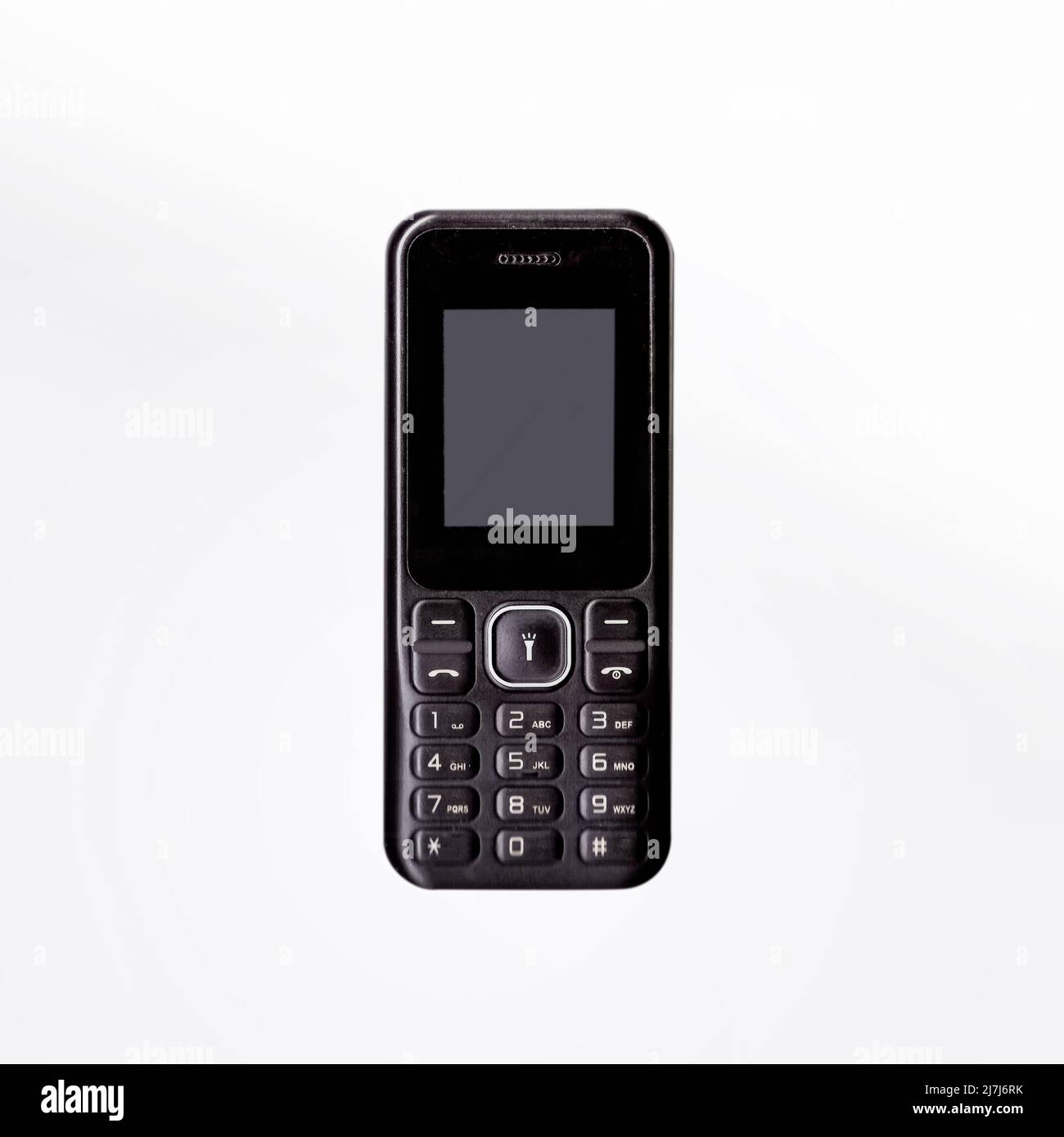 Simple cellphone isolated on white background Stock Photo - Alamy