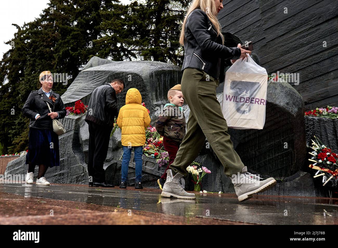 People seen near the Monument of Glory on the 77th anniversary of the ...