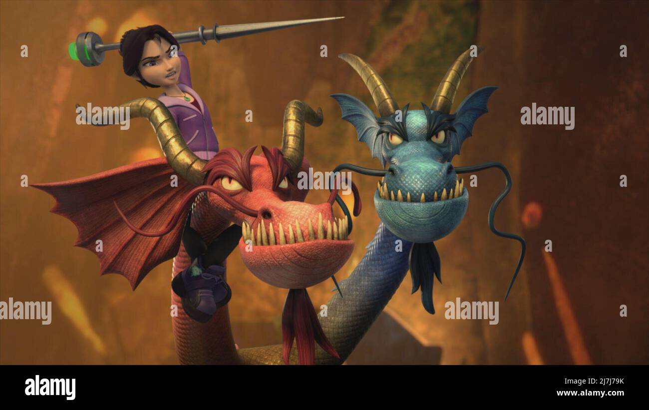 DRAGONS: THE NINE REALMS, from left: Jun Wong (voice: Ashley Liao), Wu ...