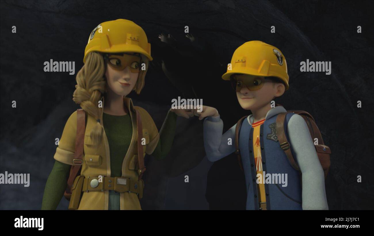 DRAGONS: THE NINE REALMS, from left: Olivia (voice: Julia Stiles), Tom ...