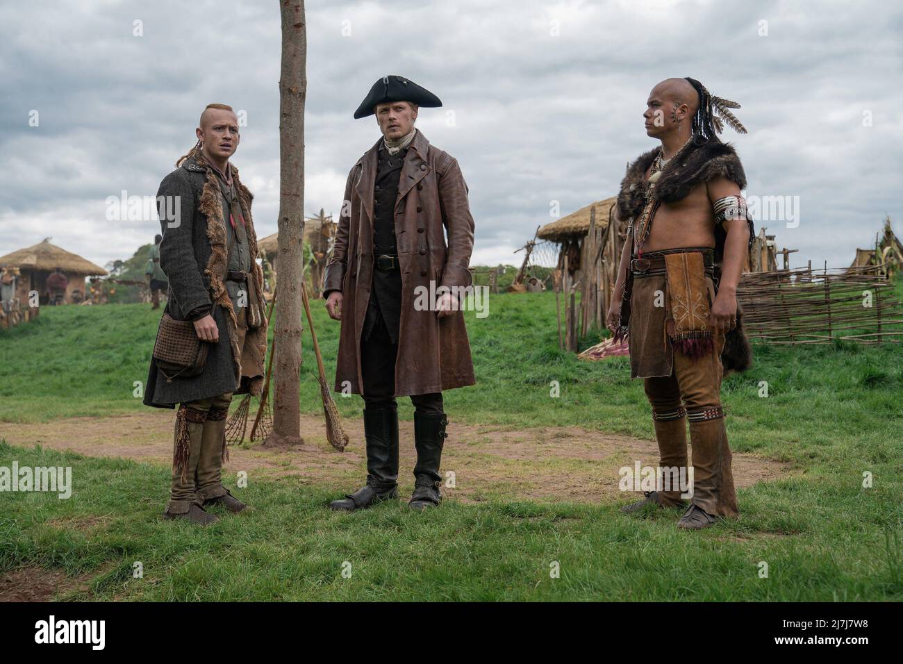 OUTLANDER, from left: John Bell, Sam Heughan, Simon Baker, Hour of the ...