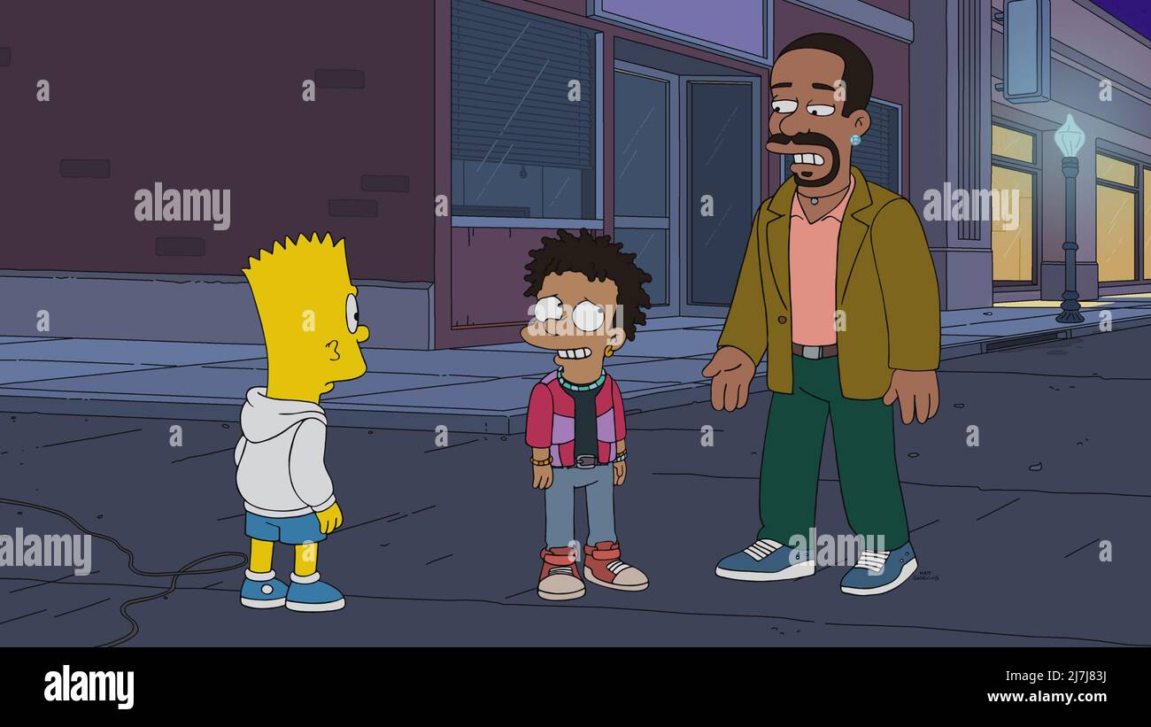 THE SIMPSONS, left: Bart Simpson (voice: Nancy Cartwright), center ...