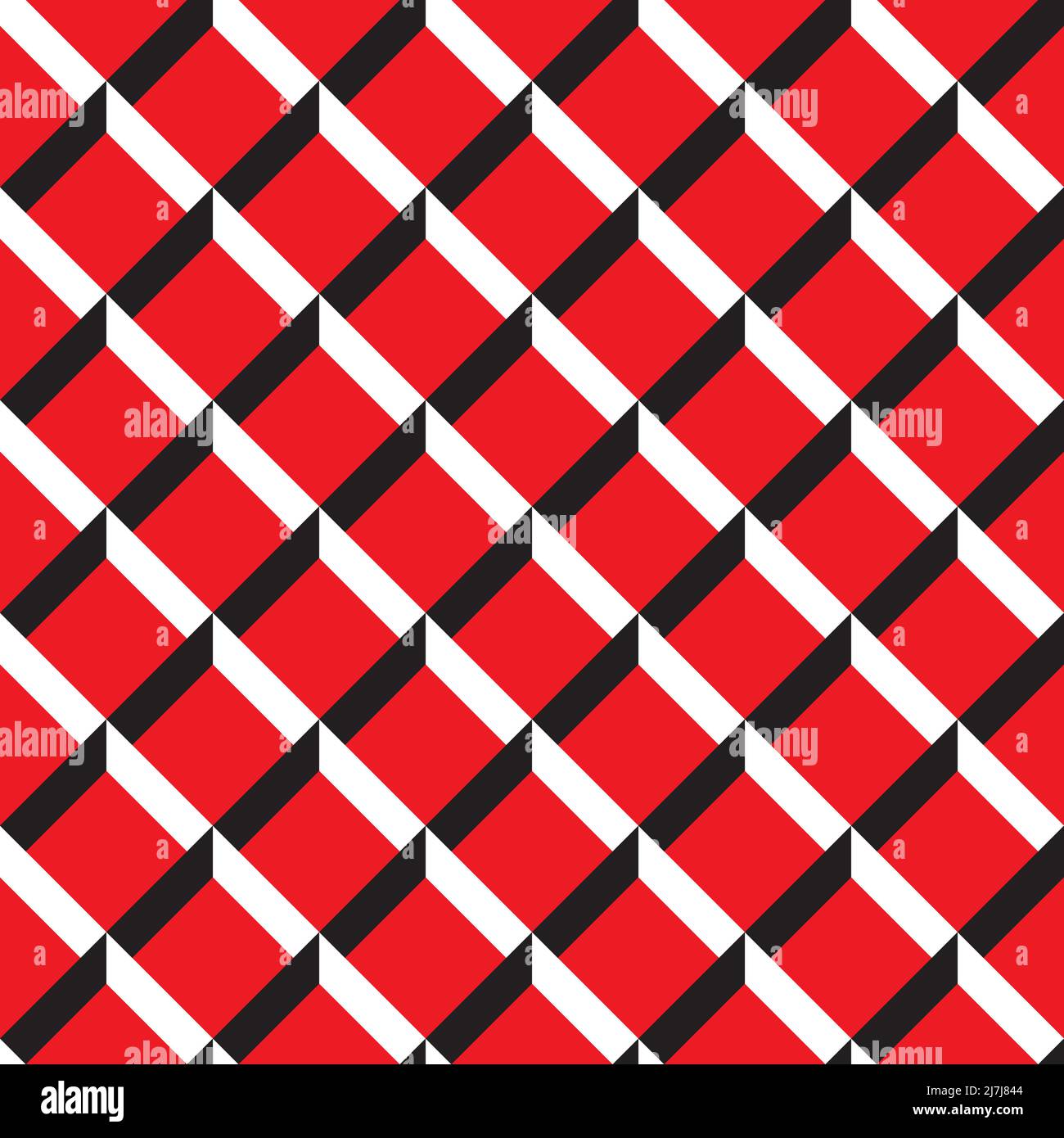 Seamless 3d grid pattern texture in red, black and white Stock Vector ...