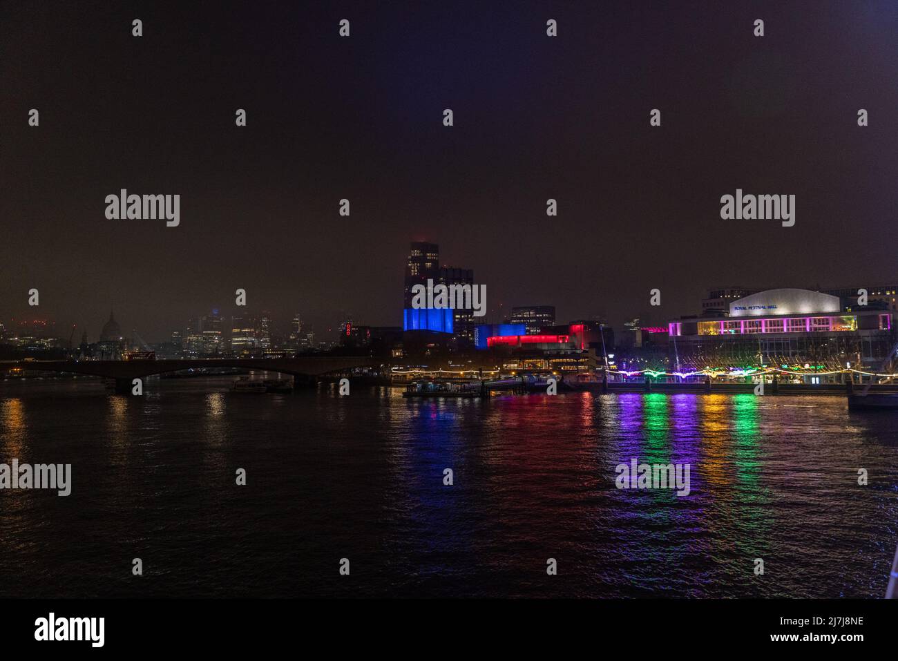 National landmarks across London light up blue to celebrate Covid ...