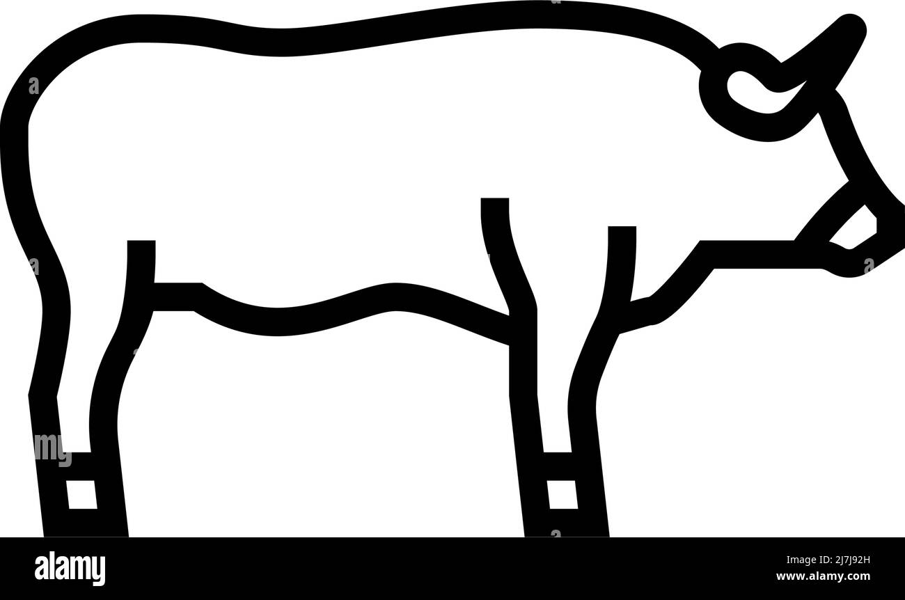 bull farm animal line icon vector illustration Stock Vector Image & Art ...