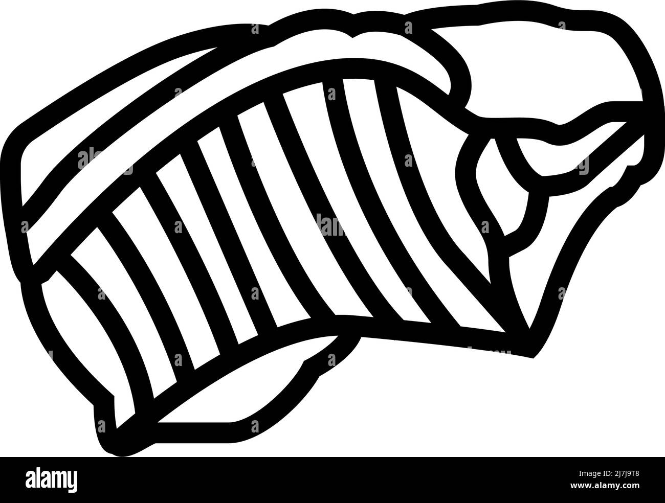 rib beef line icon vector illustration Stock Vector Image & Art - Alamy