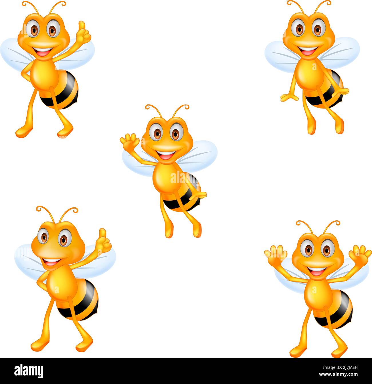 Cartoon cute bees with diferent posing Stock Vector Image & Art - Alamy