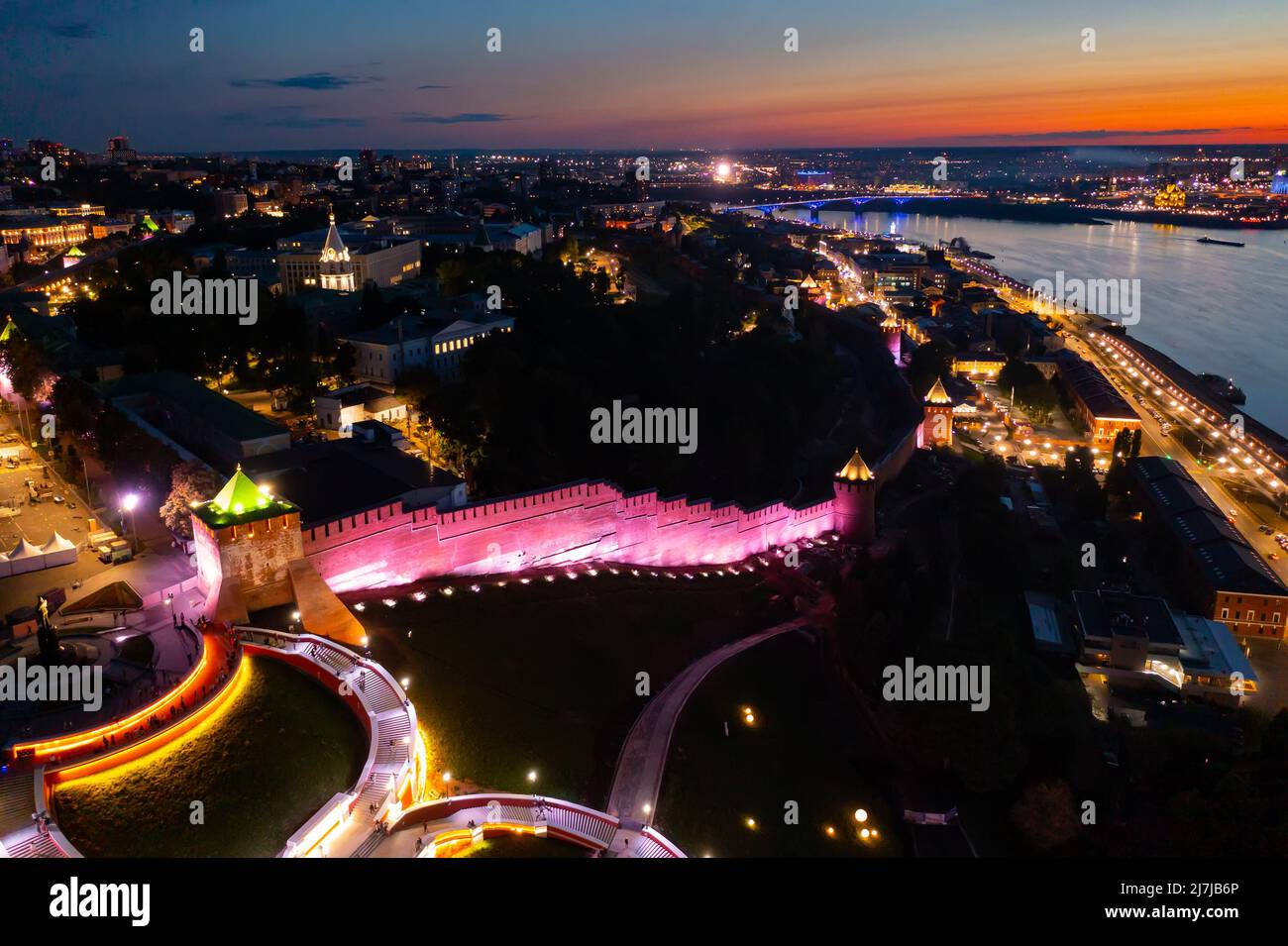 Bird's eye view of Nizhny Novgorod, Russia Stock Photo - Alamy