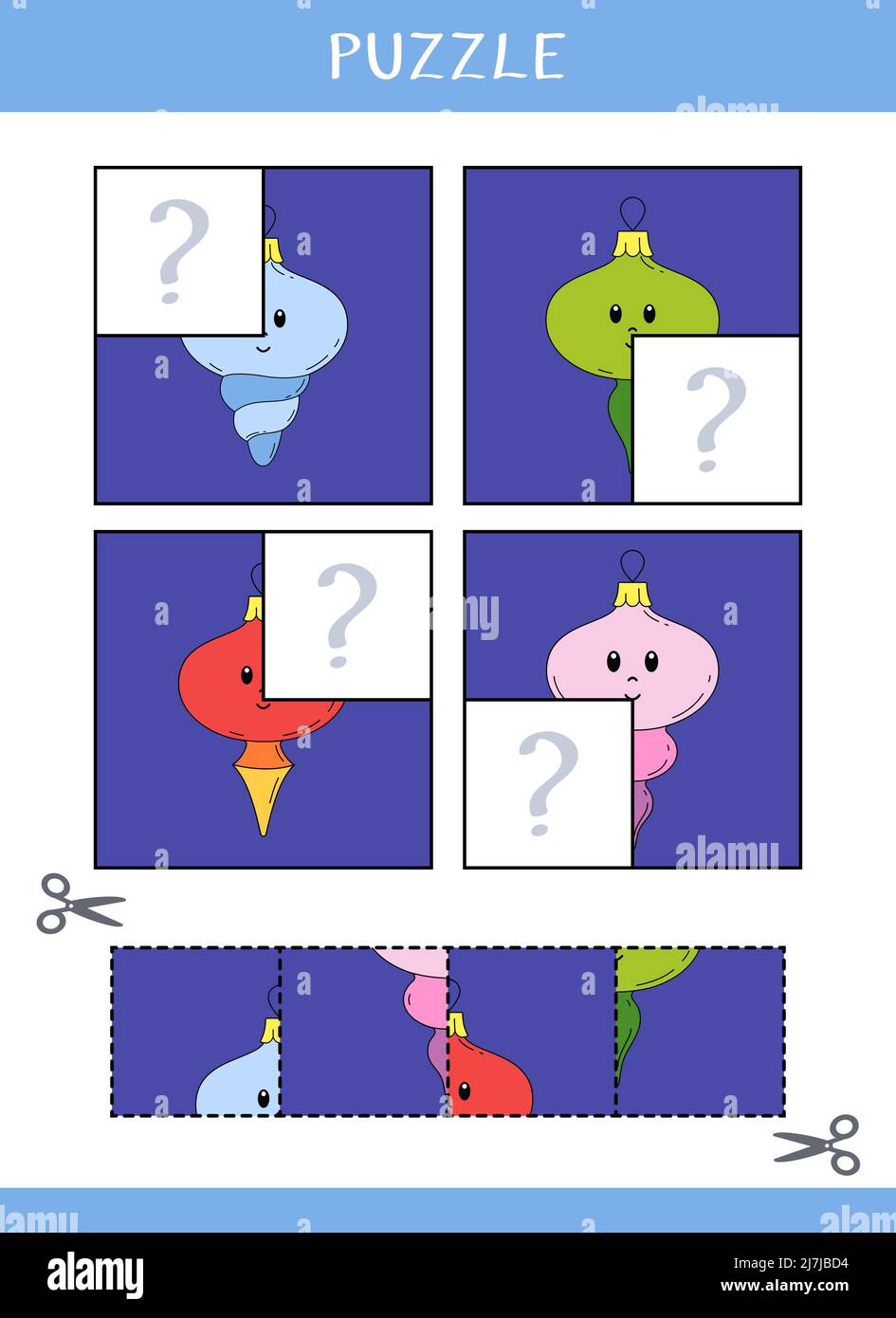 Puzzle for kids. Find the missing parts of the picture Stock Photo - Alamy