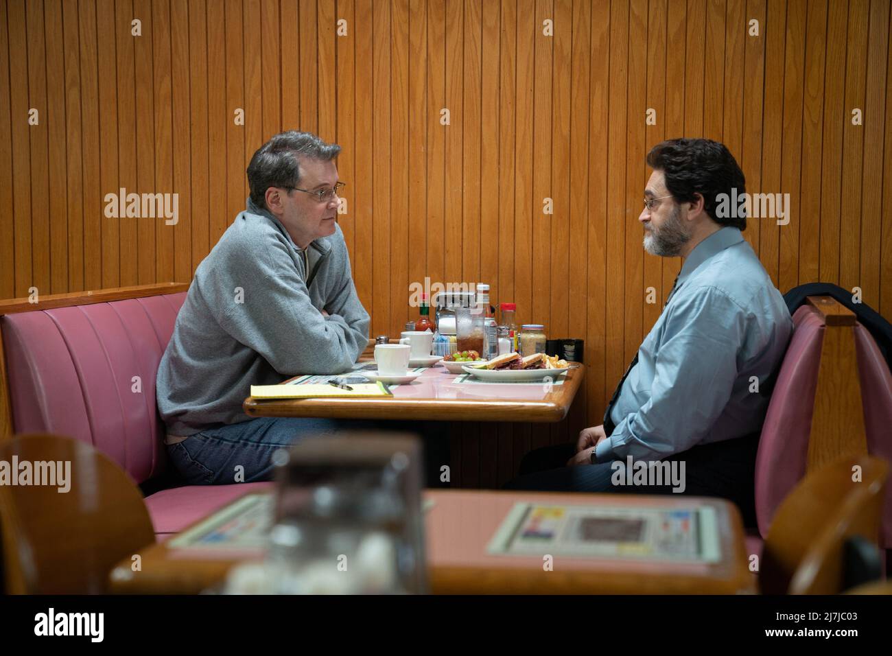 Colin Firth, Michael Stuhlbarg, "The Staircase" (2022). Photo credit ...