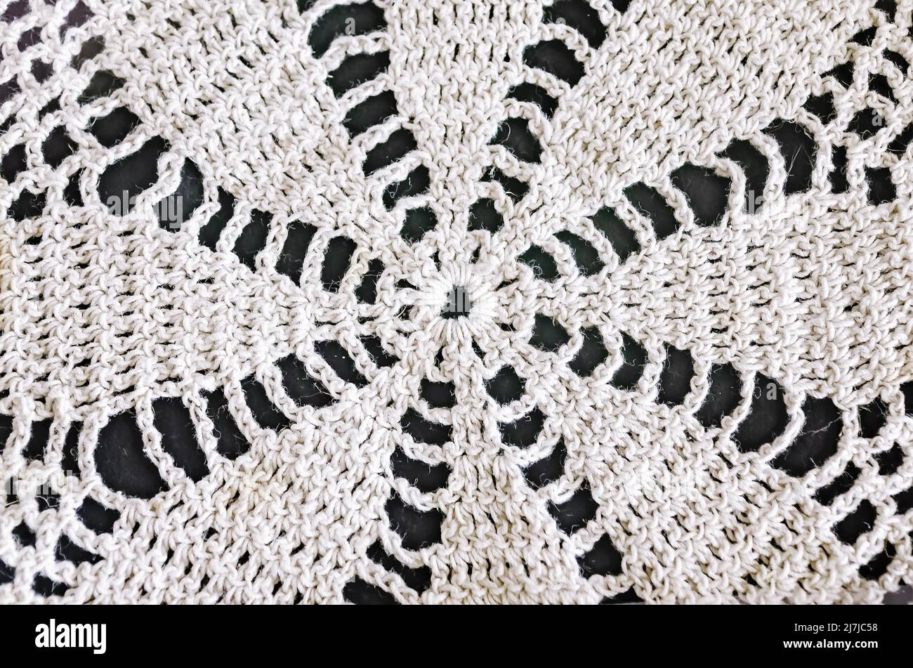 A handmade doily, circa 1900, is displayed at the Jefferson Davis ...