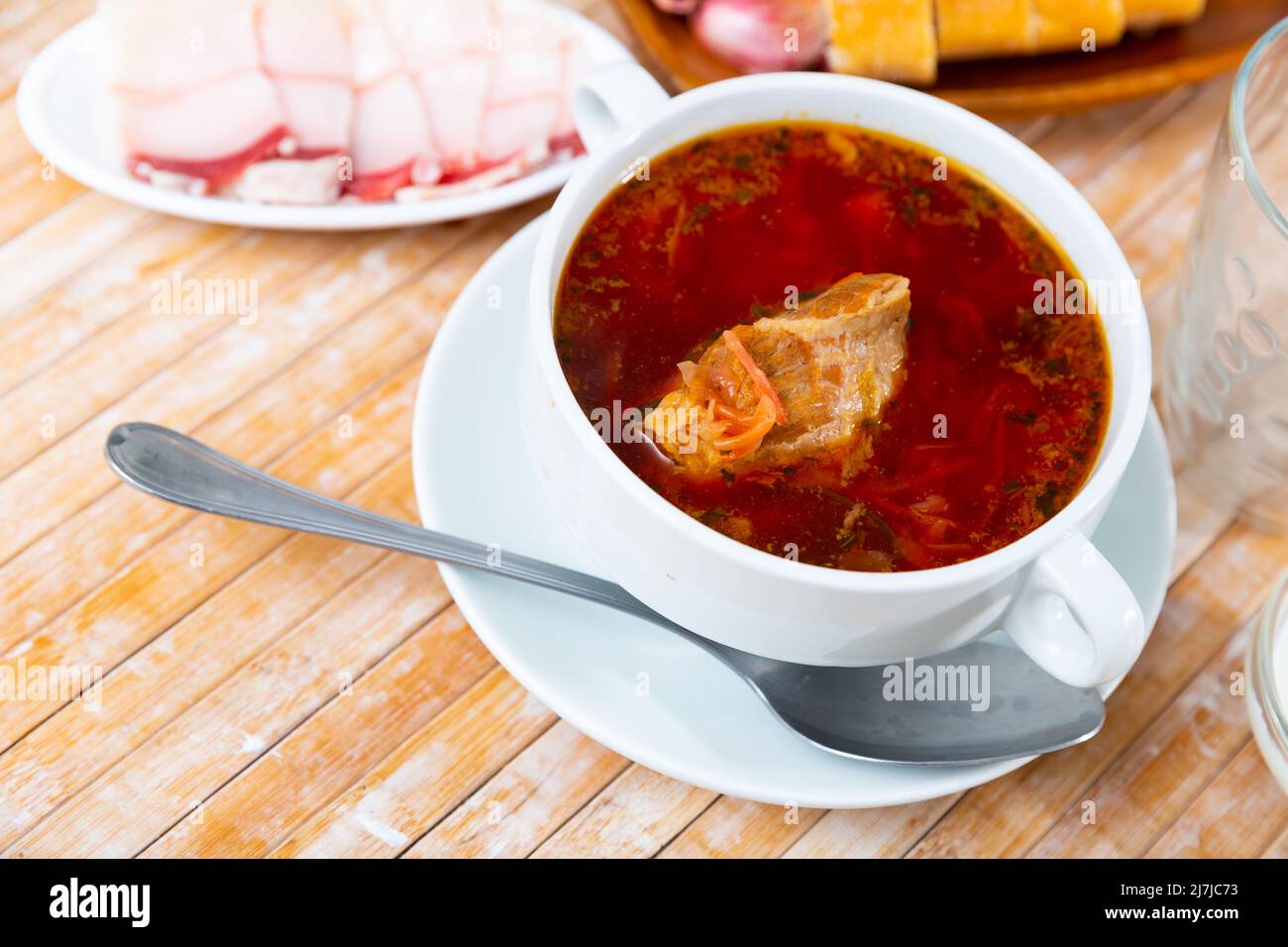 Traditional dish of Slavic cuisine Borsch Stock Photo - Alamy