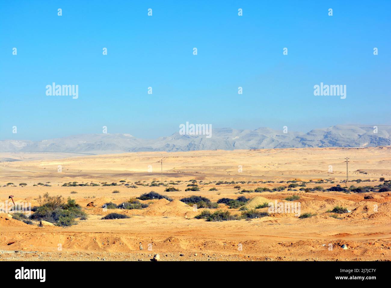 The Eastern desert of Egypt with mountains, sand and the sky, Selective ...