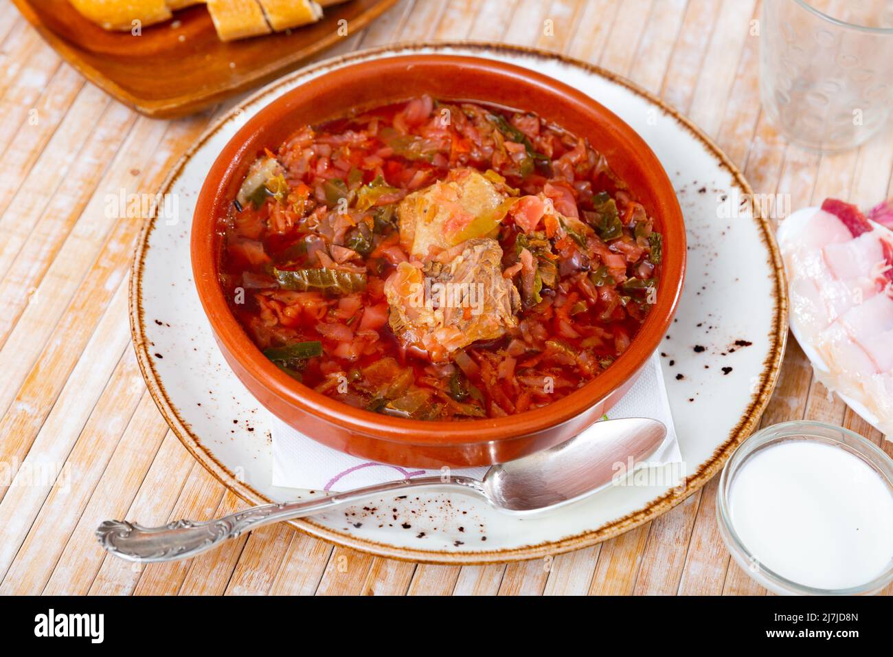 Traditional dish of Slavic cuisine Borsch Stock Photo - Alamy