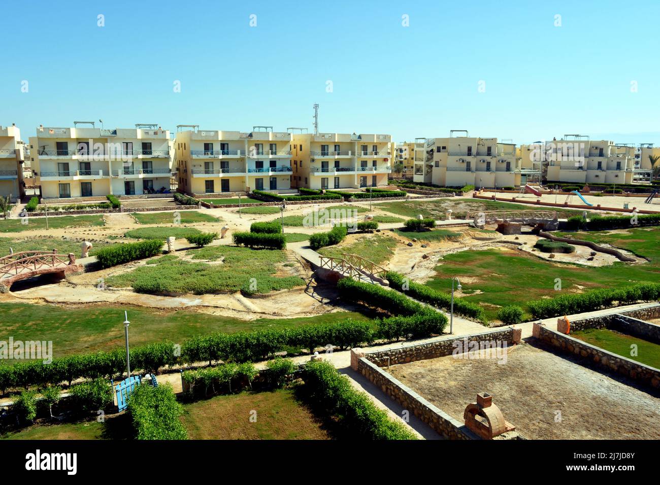 A group of chalets in South Sinai Ras Sedr city on the coast of the red ...